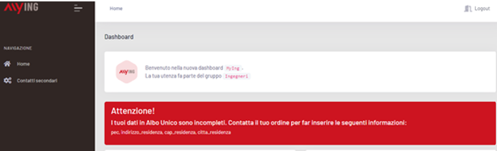 Accesso portale MyING – ORDINE DEGLI INGEGNERI DELLA PROVINCIA DI TORINO